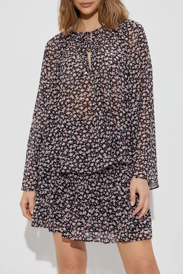 Michael Kors Floral Print Chiffon Top And Skirt Set In Black - 60% Off |  Editorialist