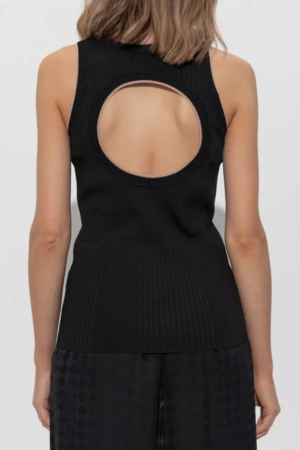 Amiri Sleeveless Ribbed Top With Back Cutout