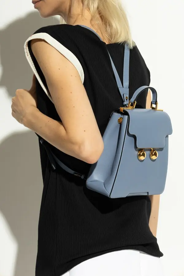 Marni Leather Trunkaroo Backpack - Blue