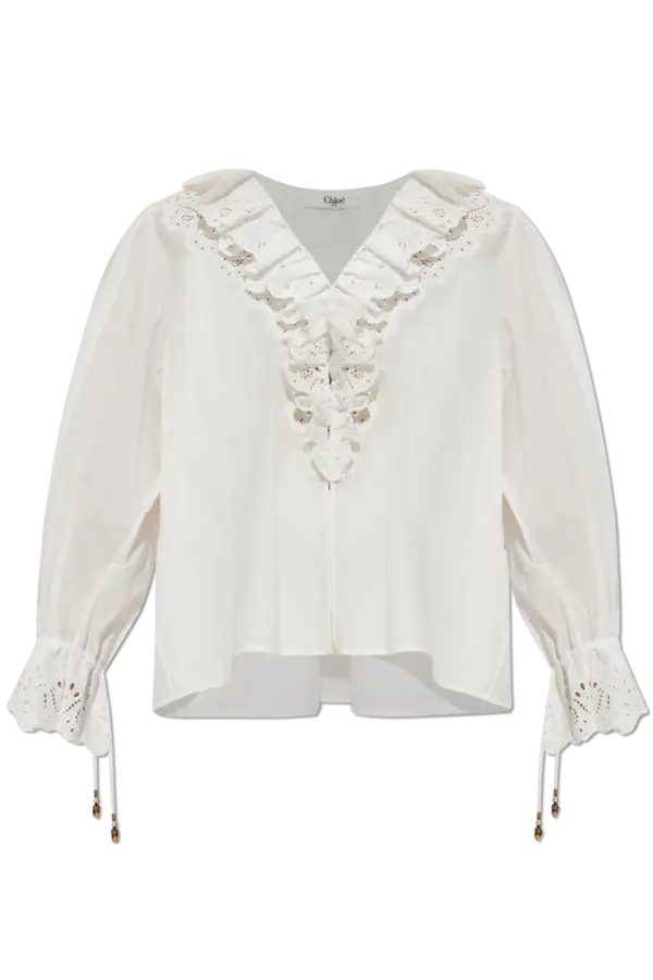 Chloé Top With Openwork Ruffles