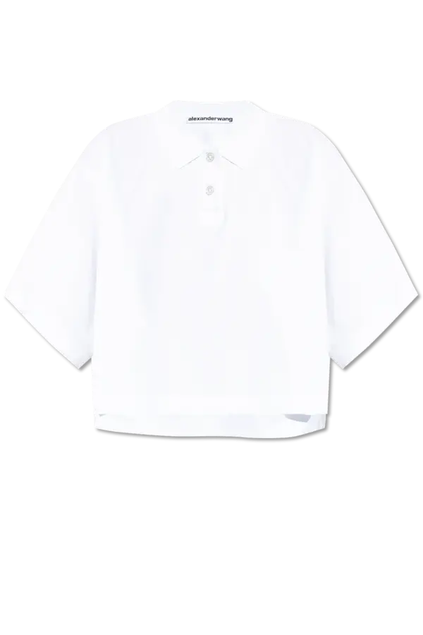 Alexander Wang Short Loose-fit Polo Shirt - White