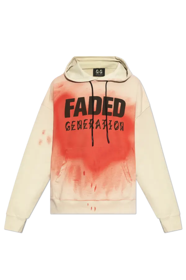 44 LABEL GROUP Faded Generation Cotton Hoodie - Red