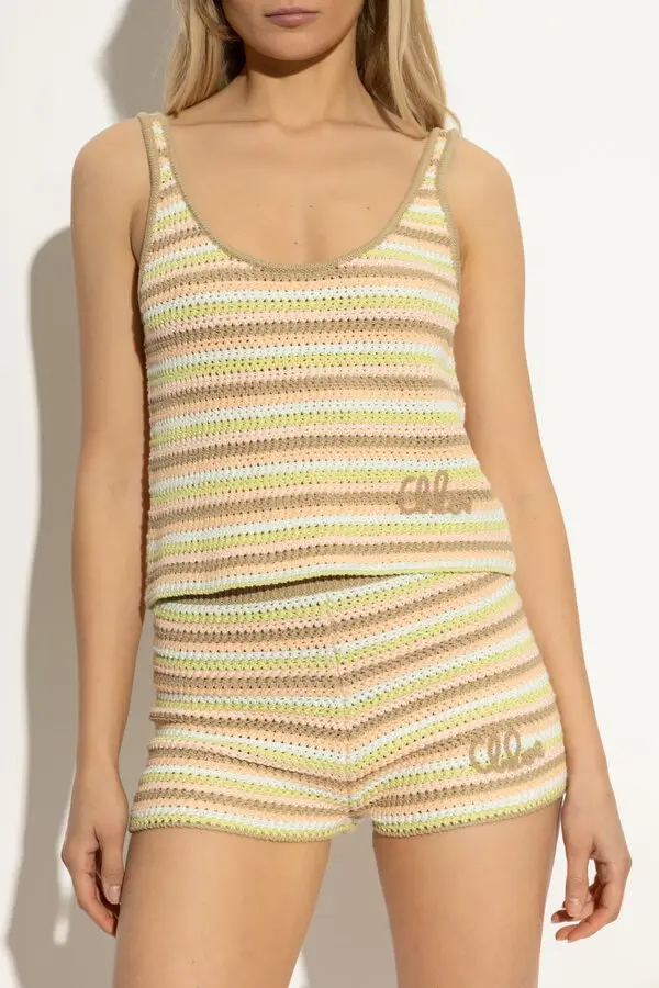 Chloé Crochet Strappy Top
