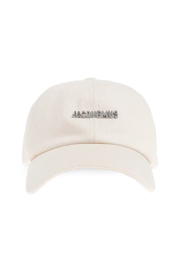 Jacquemus Baseball Cap With Metal Logo - Cream
