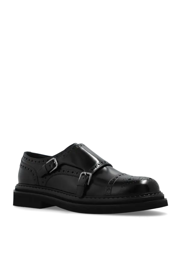 Dolce & Gabbana Leather Oxford Monk Strap Shoes