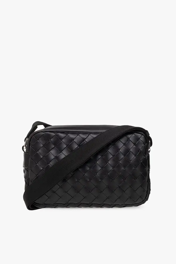 Bottega Veneta Intrecciato Camera Small Shoulder Bag - Black