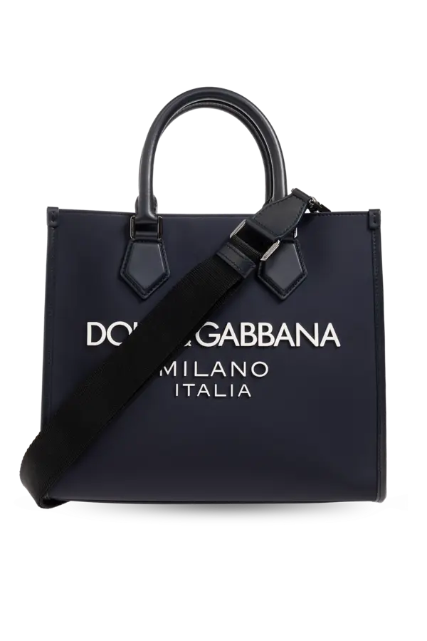 Dolce & Gabbana Shoulder Bag With Logo - Navy Blue