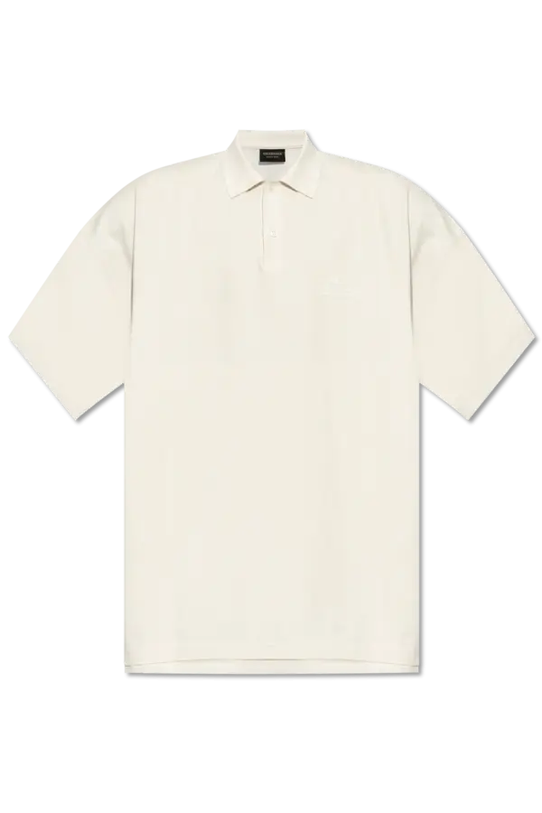 Balenciaga Polo With Logo - Cream