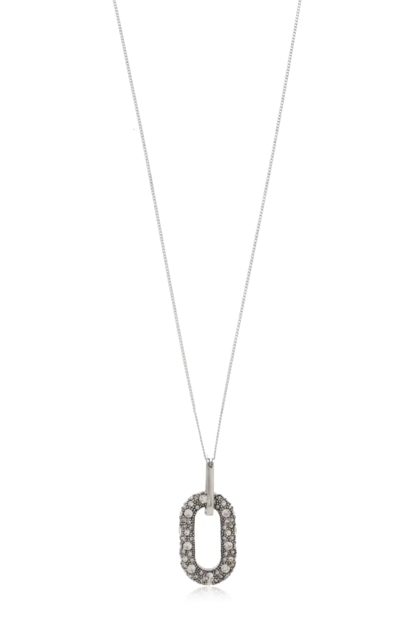 ALLSAINTS Crystal Embellished Pendant Necklace - Silver