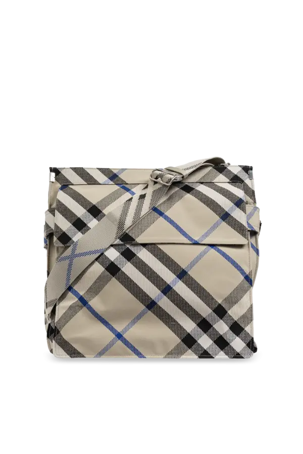 Burberry Check Pattern Shopper Bag - Grey