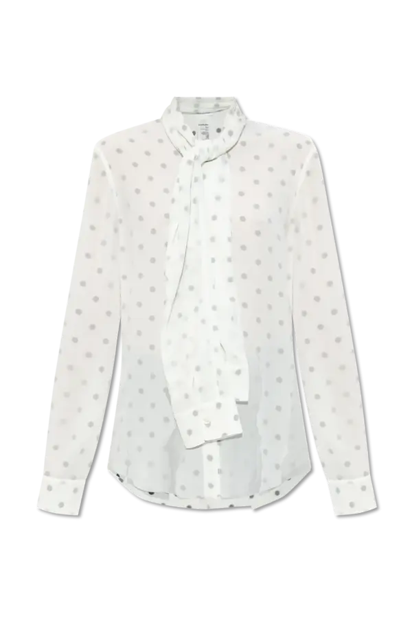 Acne Studios Polka Dot Shirt With Tie-neck Collar
