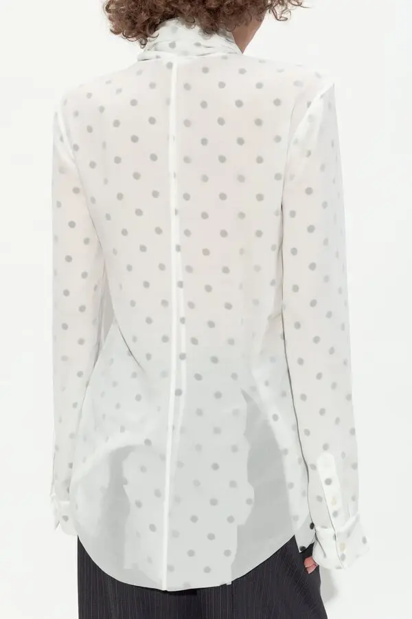 Acne Studios Polka Dot Shirt With Tie-neck Collar