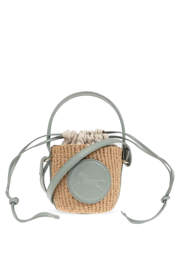 Chloé Horse Medal Mini Bucket Shoulder Bag - Beige