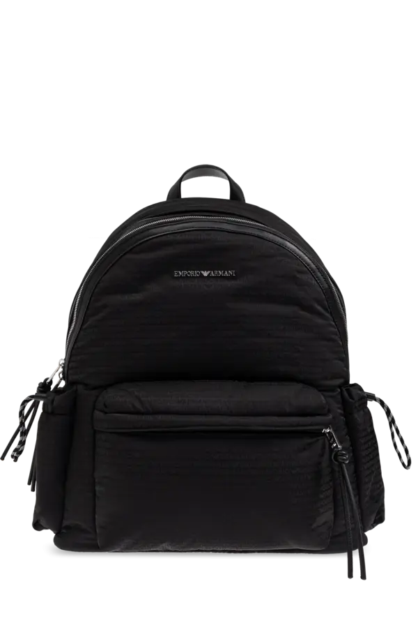 Emporio Armani Logo Backpack - Black