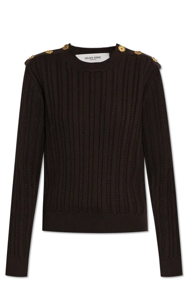 GOLDEN GOOSE Cable-knit Wool Sweater With Branded Buttons