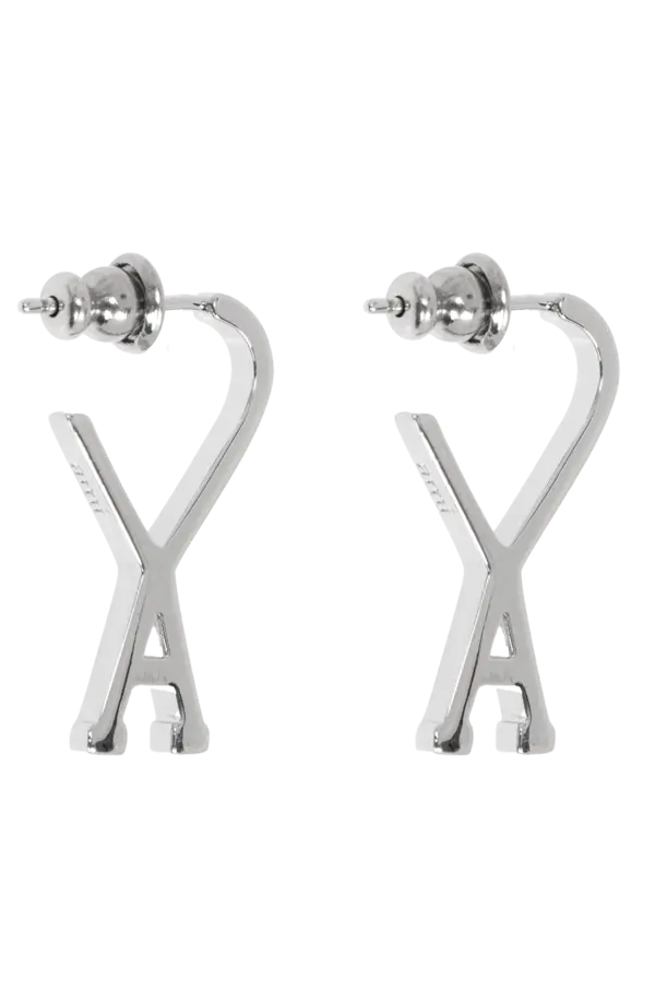 AMI Paris Brass Stud Earrings - Silver