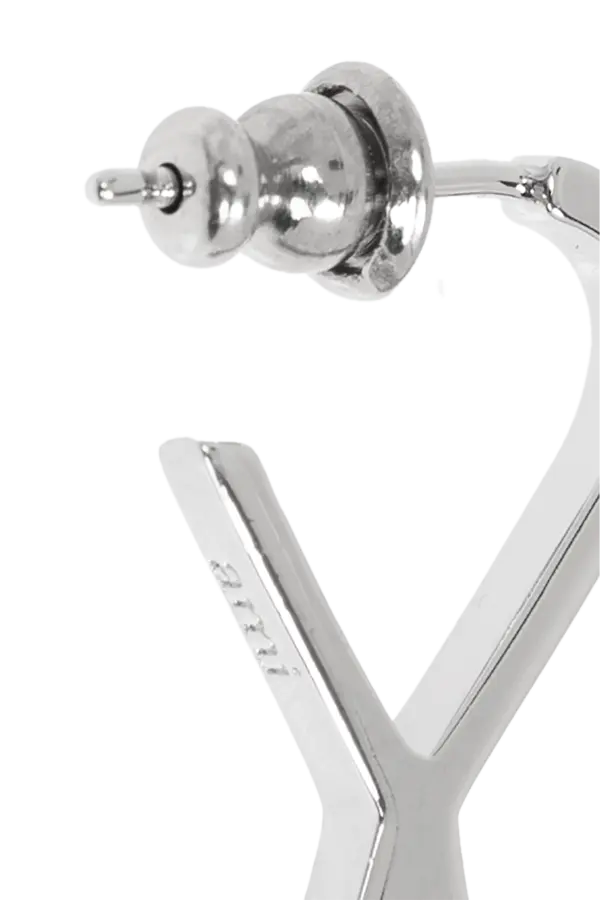 AMI Paris Brass Stud Earrings - Silver