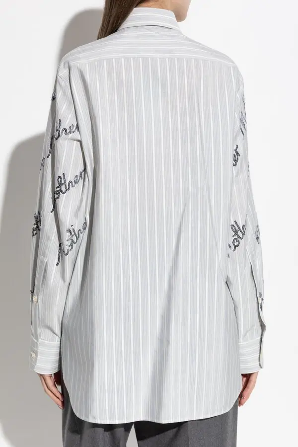 Stella McCartney Sequin-embellished "mother" Inscription Shirt - Light Blue