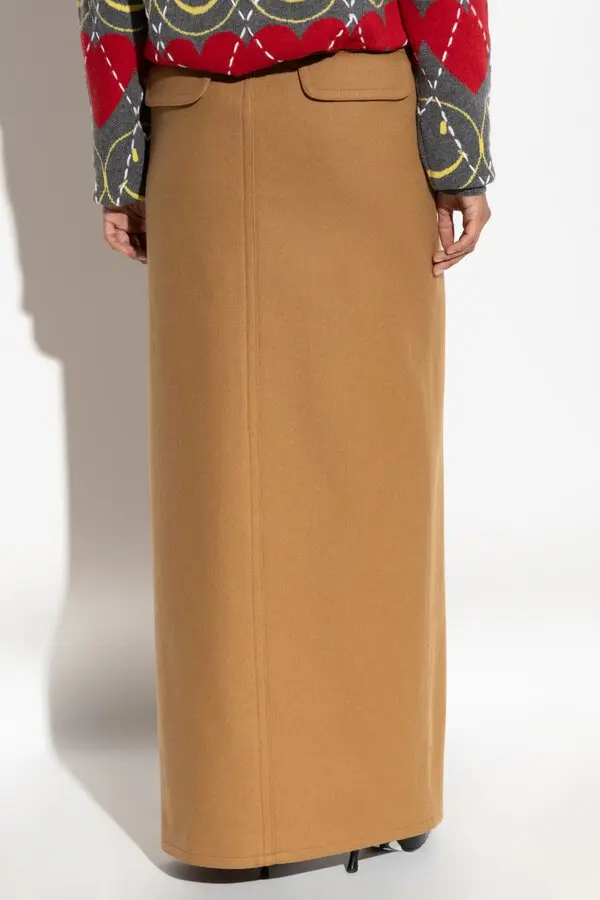 Dsquared2 Wool Wrap Skirt With Button Detail