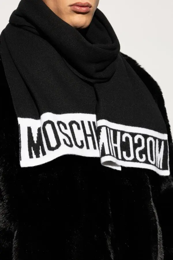 Moschino Scarf With Logo - Black