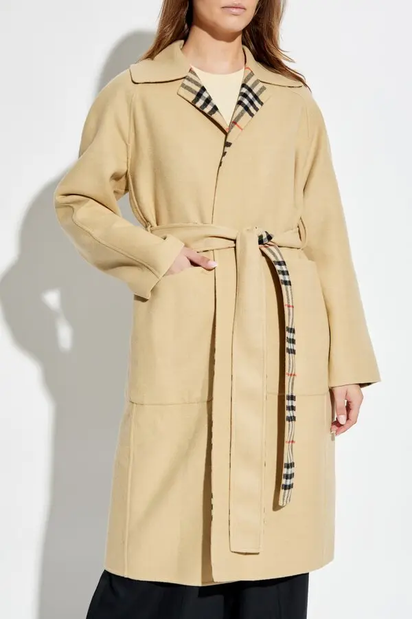 Burberry Reversible Wool Coat With Belt