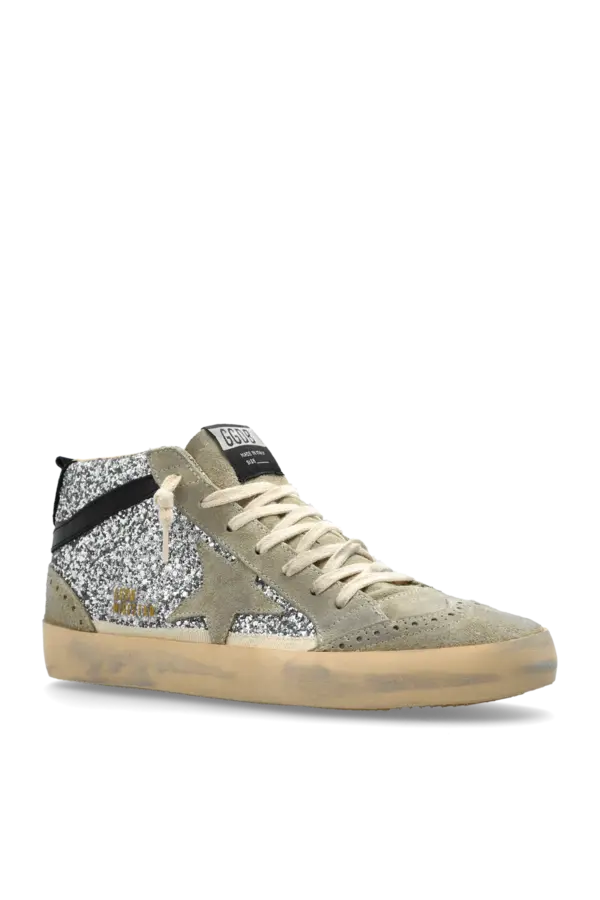 Golden Goose Mid Star Classic High-Top Sneakers In Silver - 30