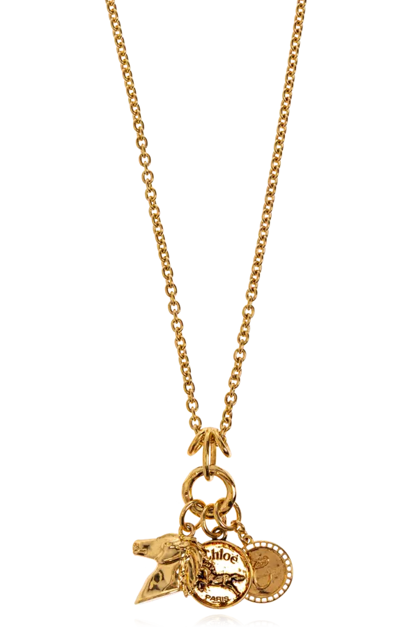 Chloé Brass Pendant Necklace - Gold
