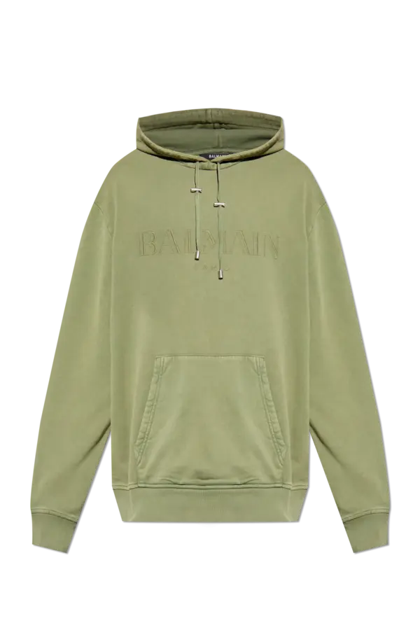 Balmain Logo Oversized Hooded Sweatshirt