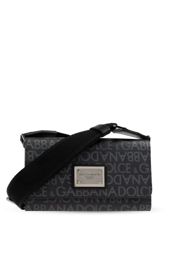 Dolce & Gabbana Shoulder Bag With Logo - Black