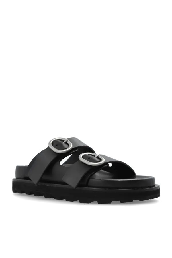 Jil Sander Leather Slides - Black | Editorialist