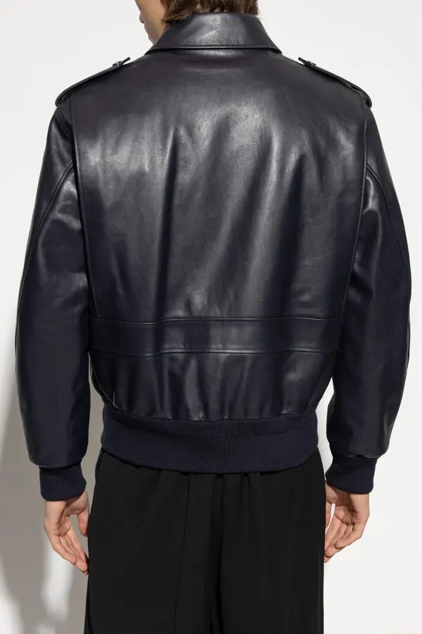 Givenchy Calfskin Leather Bomber Jacket - Black