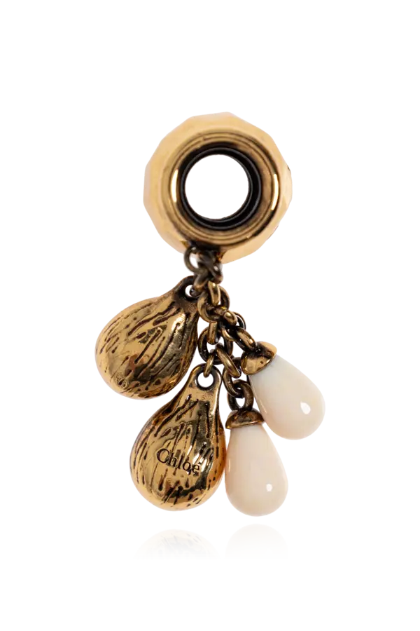 Chloé Brass Pendant With Cabochons And Faux Pearl Drops