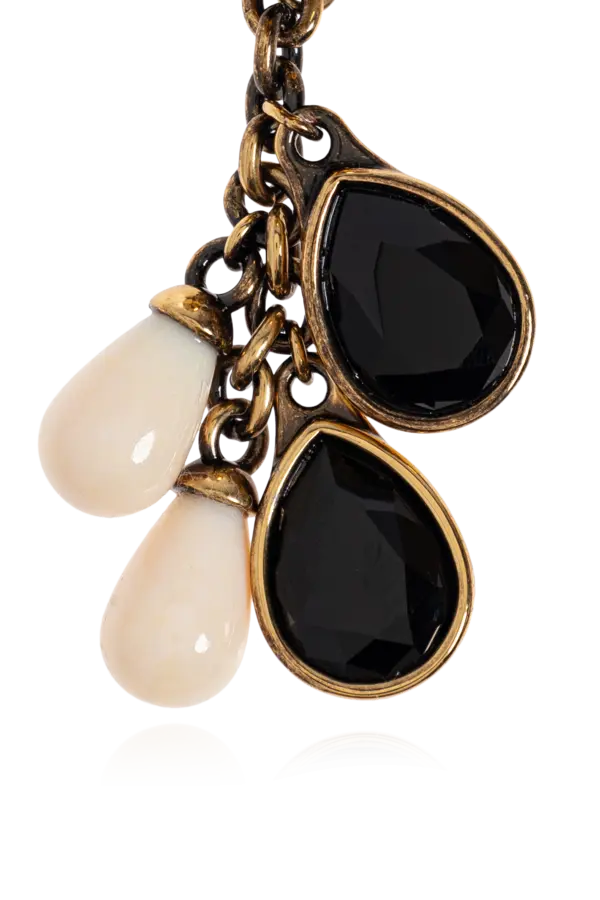 Chloé Brass Pendant With Cabochons And Faux Pearl Drops