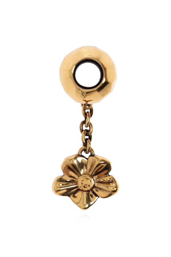 Chloé Brass Pendant With Floral Motif - Gold