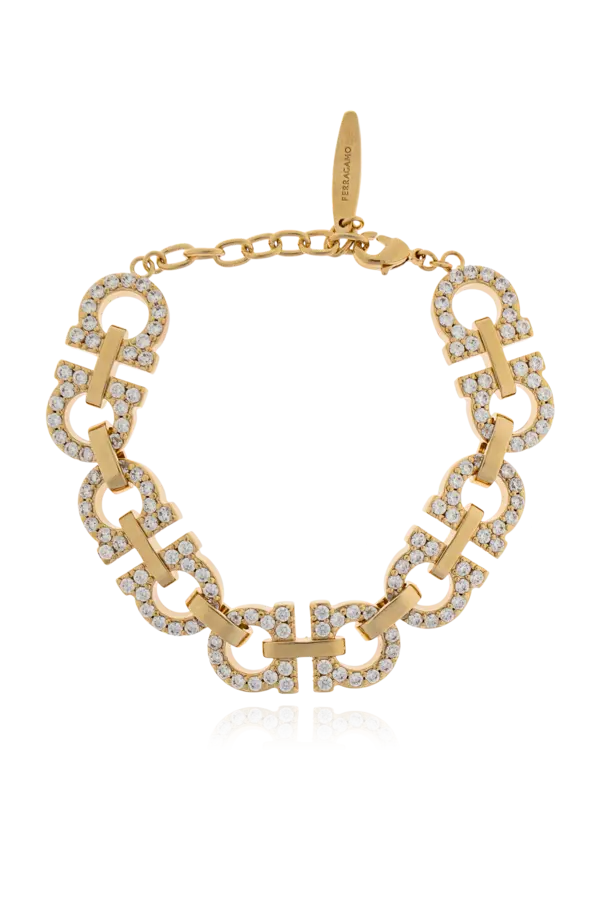 FERRAGAMO Crystal-embellished Link Bracelet - Gold