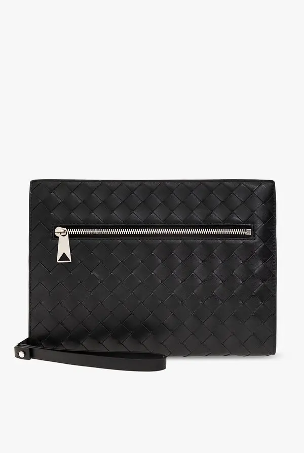 Bottega Veneta Intrecciato Leather Handbag - Black