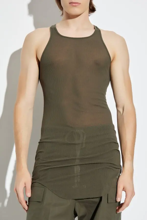 Rick Owens Ribbed Sleeveless Top - Green