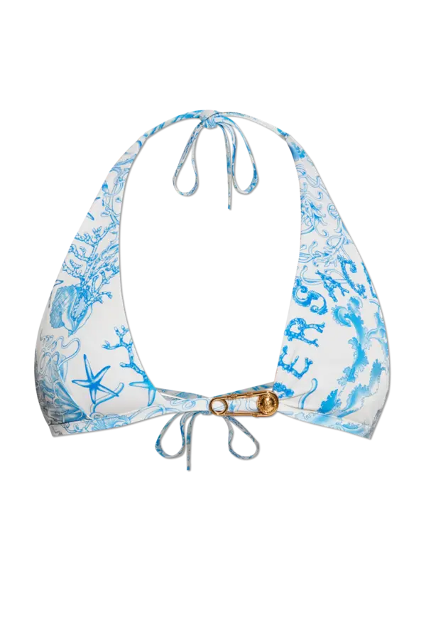 Versace Printed Bikini Top - Blue