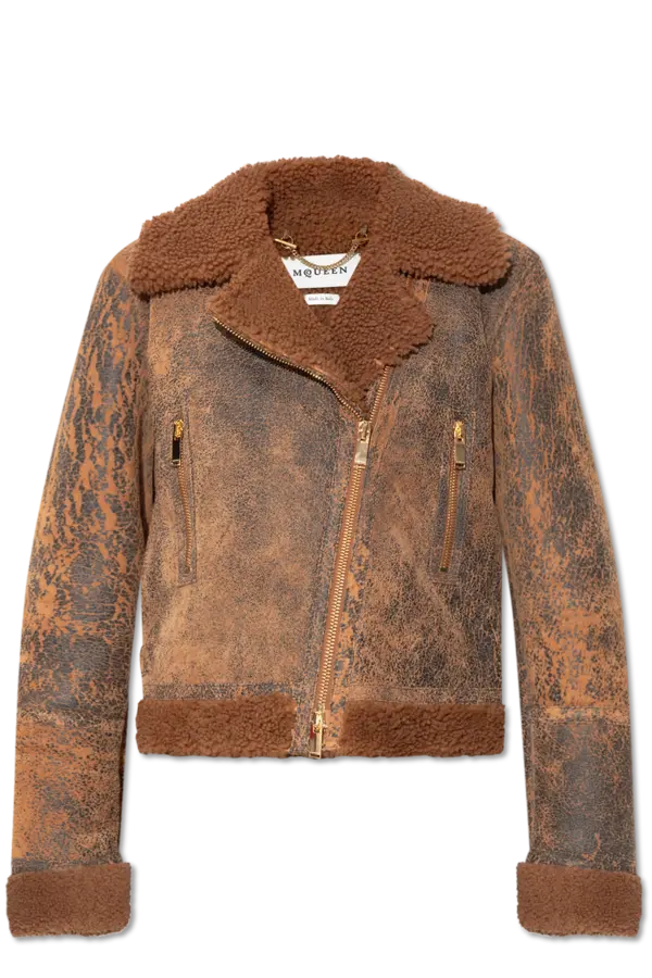 Alexander McQueen Fur-trimmed Leather Jacket