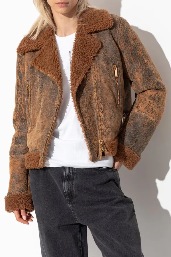 Alexander McQueen Fur-trimmed Leather Jacket