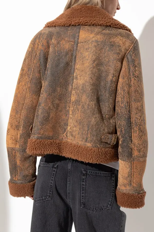 Alexander McQueen Fur-trimmed Leather Jacket