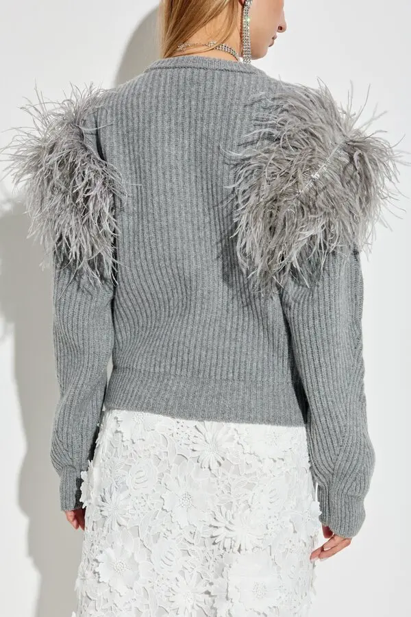 Blumarine Ostrich Feather Sweater