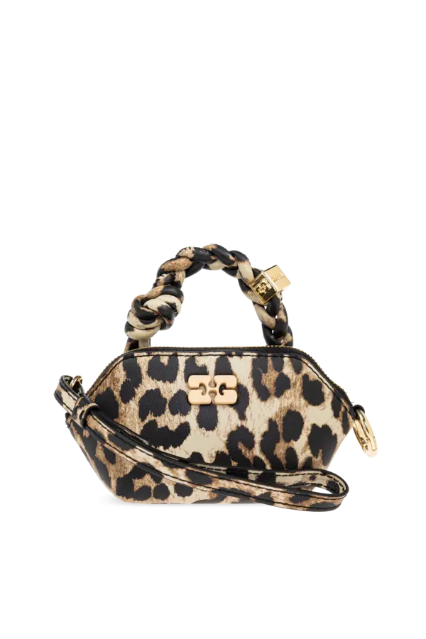 GANNI Leopard Print Logo Pouch