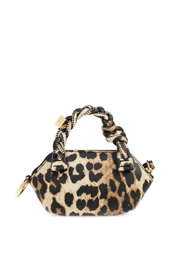 GANNI Leopard Print Logo Pouch