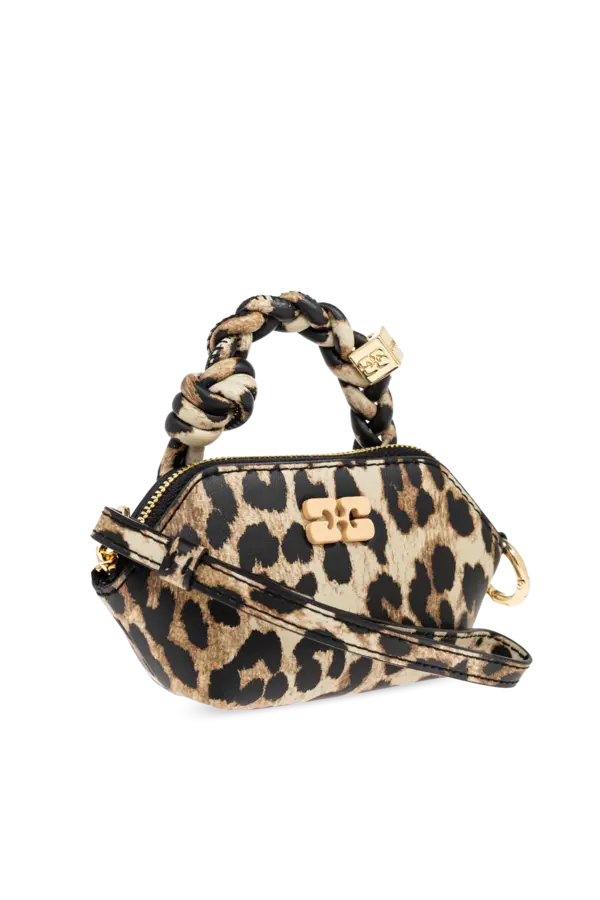 GANNI Leopard Print Logo Pouch