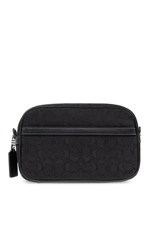 Coach Monogram Embossed Shoulder Bag - Black