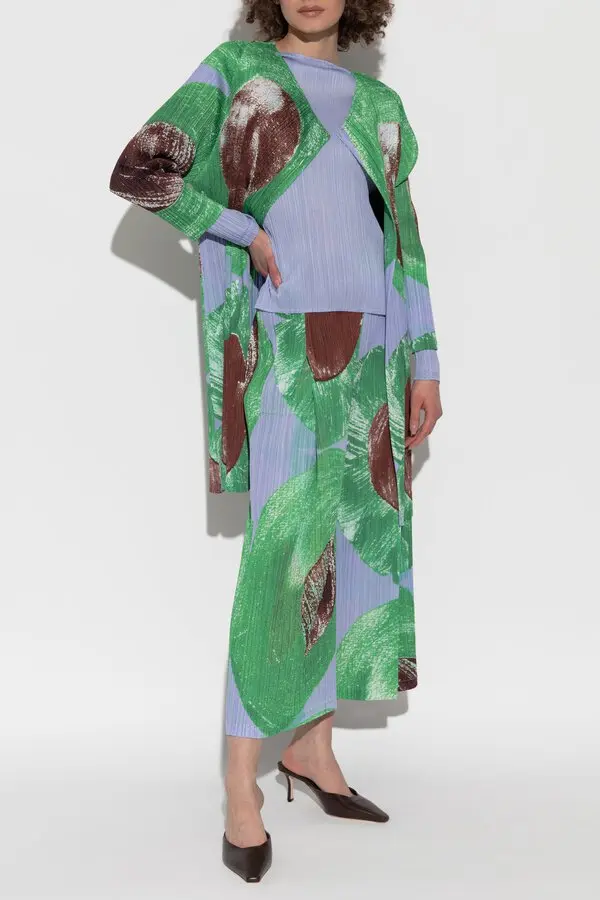 Issey Miyake Pleated Open-front Coat - Multicolour