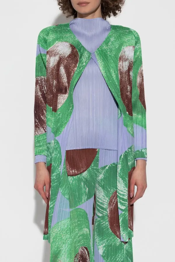 Issey Miyake Pleated Open-front Coat - Multicolour
