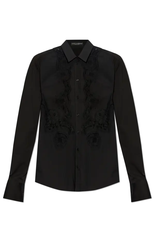 Dolce & Gabbana Lace-inset Button-down Shirt