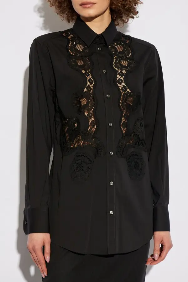 Dolce & Gabbana Lace-inset Button-down Shirt